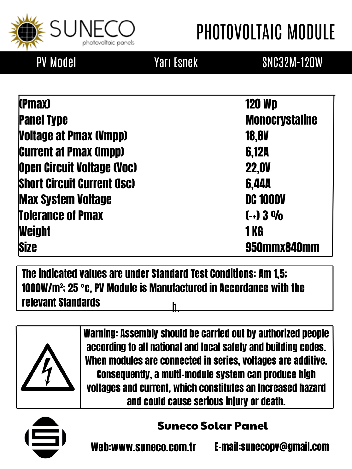 Suneco 120 Watt Yarı Esnek Güneş Paneli Half Cut Monokristal Solar ...